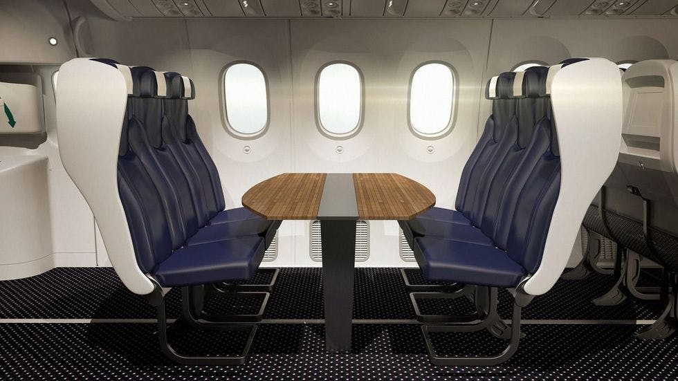Train style seating planned for new sociable flying experience